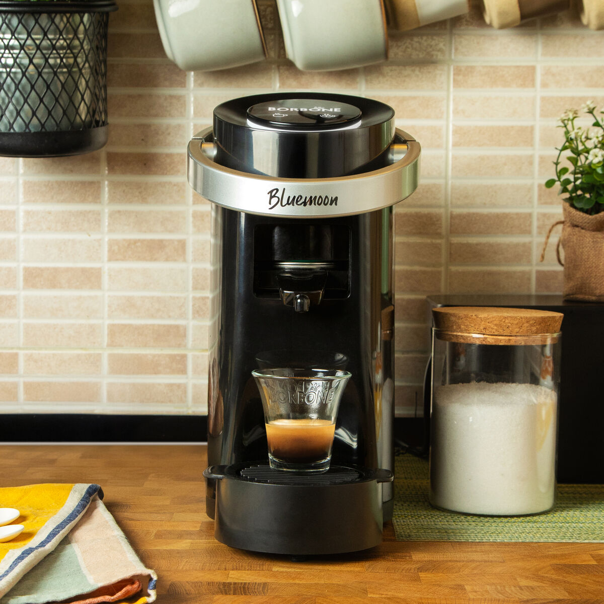 Machine à expresso Caffè Borbone bluemoon Noire | Caffeborbone.com