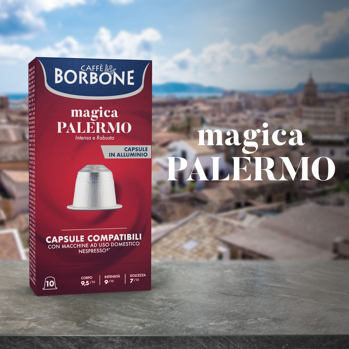 Capsule alluminio compatibili Nespresso Caffè Borbone Magica Palermo ...